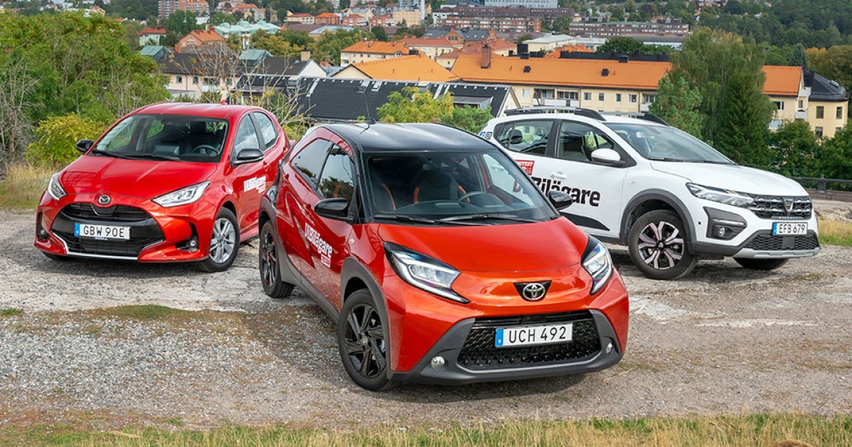 Test: Dacia Sandero Stepway, Mazda 2 Hybrid och Toyota Aygo X (2022 ...