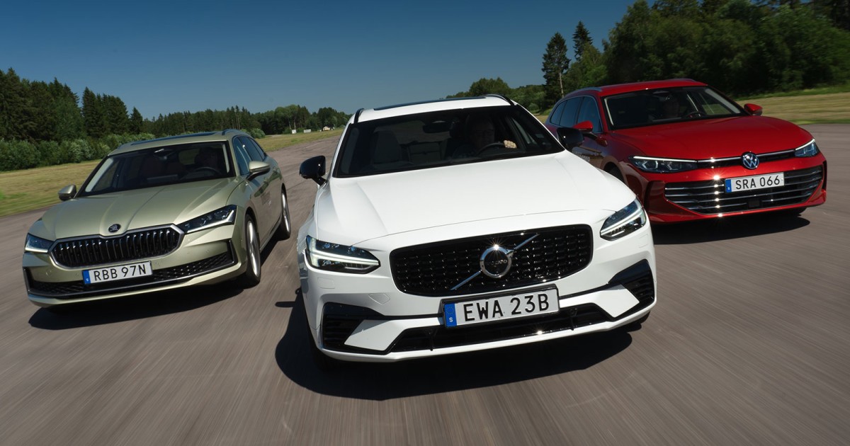Test: Skoda Superb, Volkswagen Passat och Volvo V90 (2024) | Vi Bilägare