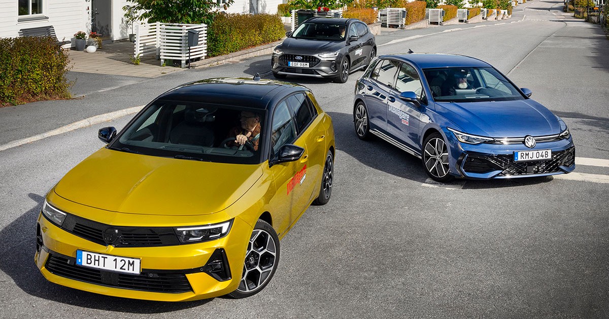 Test: Ford Focus, Opel Astra och Volkswagen Golf (2024) | Vi Bilägare